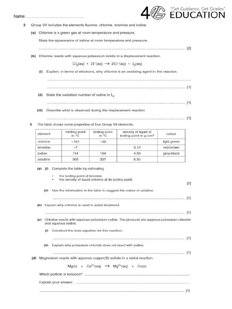Test 6 Periodic Table | PDF