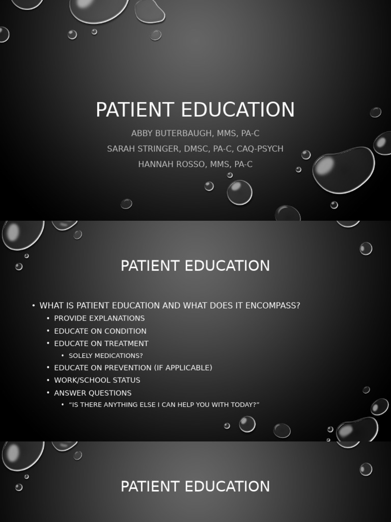Patient+Education+PPT+and+Practice+ +SV 1 | PDF | Health Sciences ...