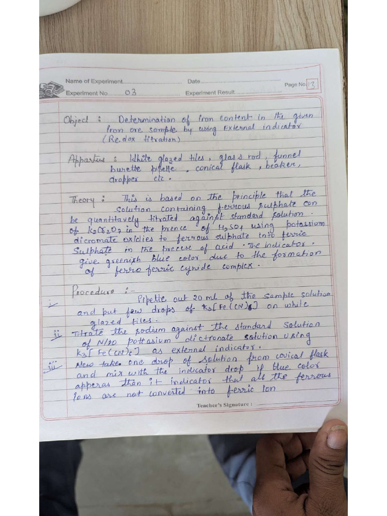 ENGINEERING CHEMISTRY 1st Year PRACTICAL File | PDF