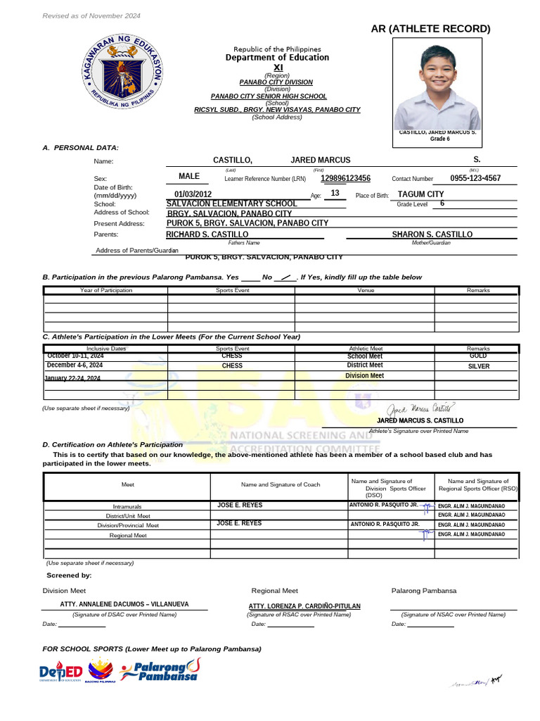 Athletes-Forms Corrected2 | PDF | Medical Specialties | Diseases And ...