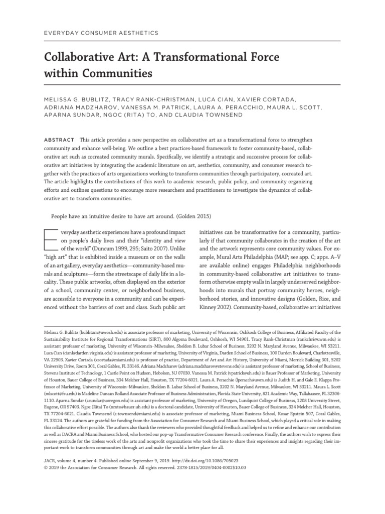 Transformative Collaborative Art Framework | PDF | Community