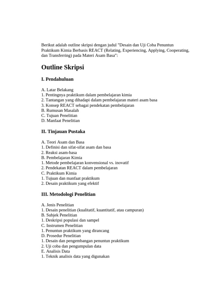 Outline Skripsi | PDF