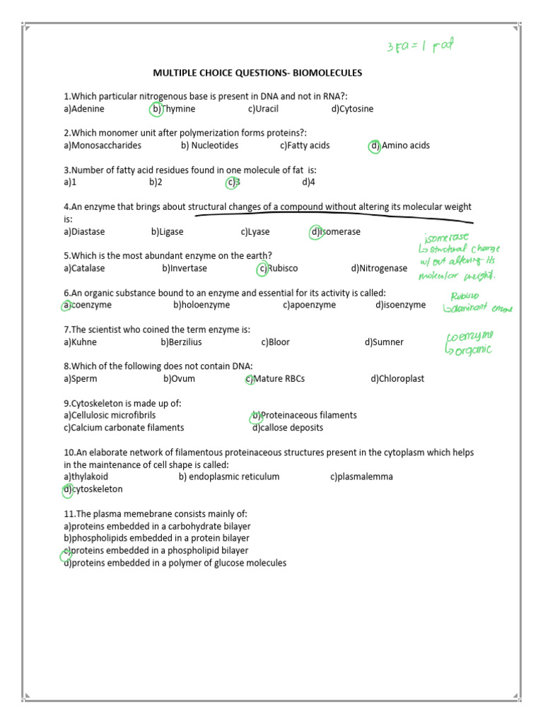 Chapter 09 Biomolecules A | PDF