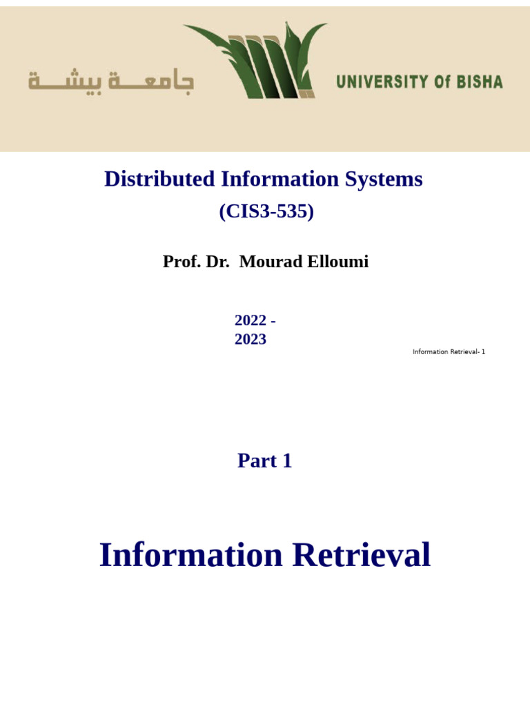 Comprehensive Guide to Information Retrieval | PDF | Information Retrieval | Search Engine Indexing