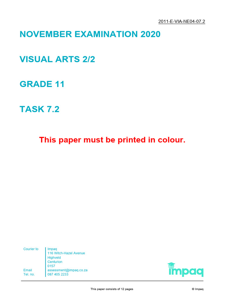 Past Paper 2020 Paper 2 | PDF | Drawing | Composition (Visual Arts)