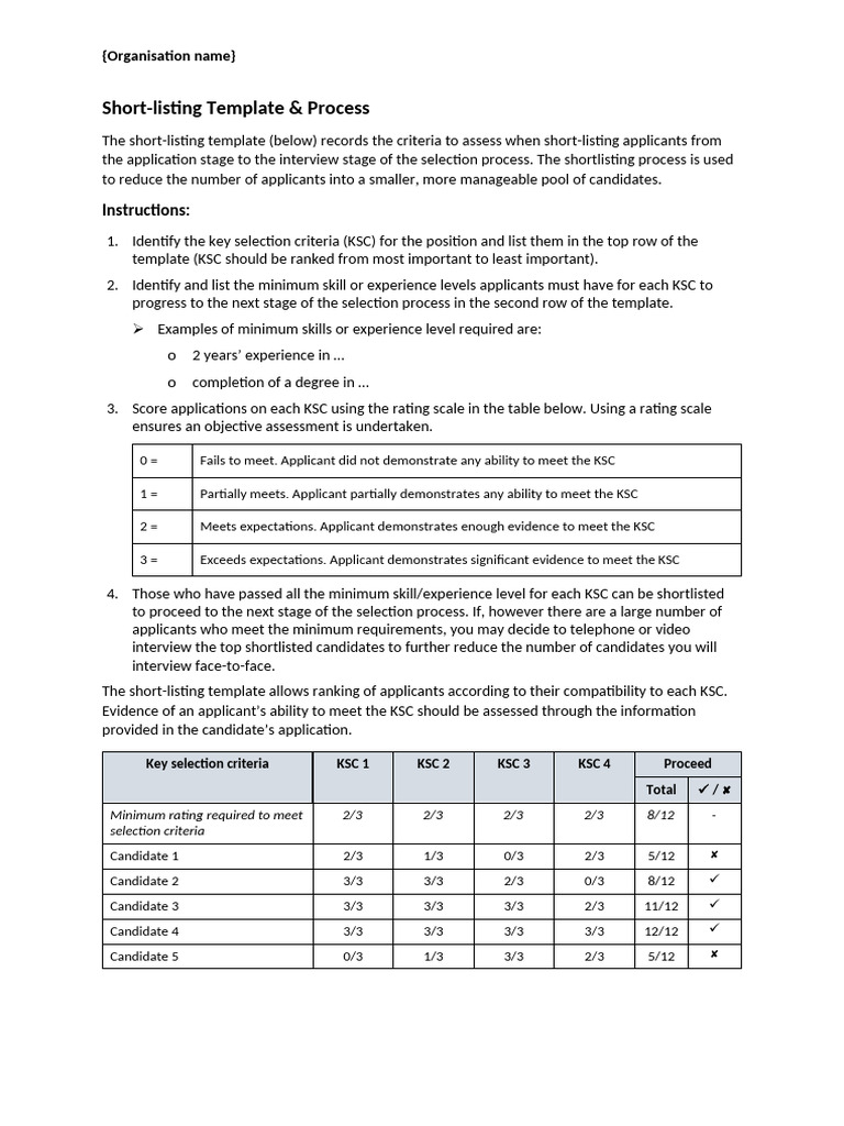 shortlisting | PDF