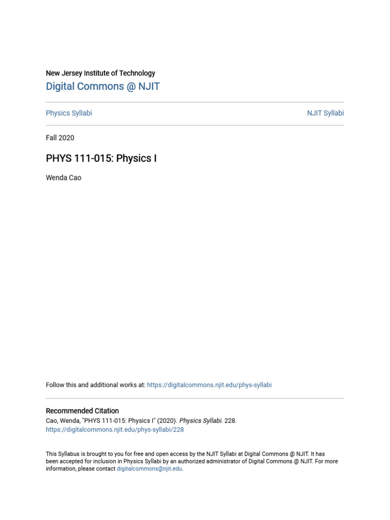 PHYS 111-015_ Physics I | PDF | Quiz