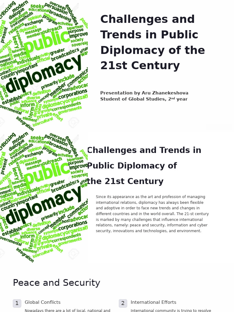 Challenges and Trends in Public Diplomacy of The 21st Century | PDF ...