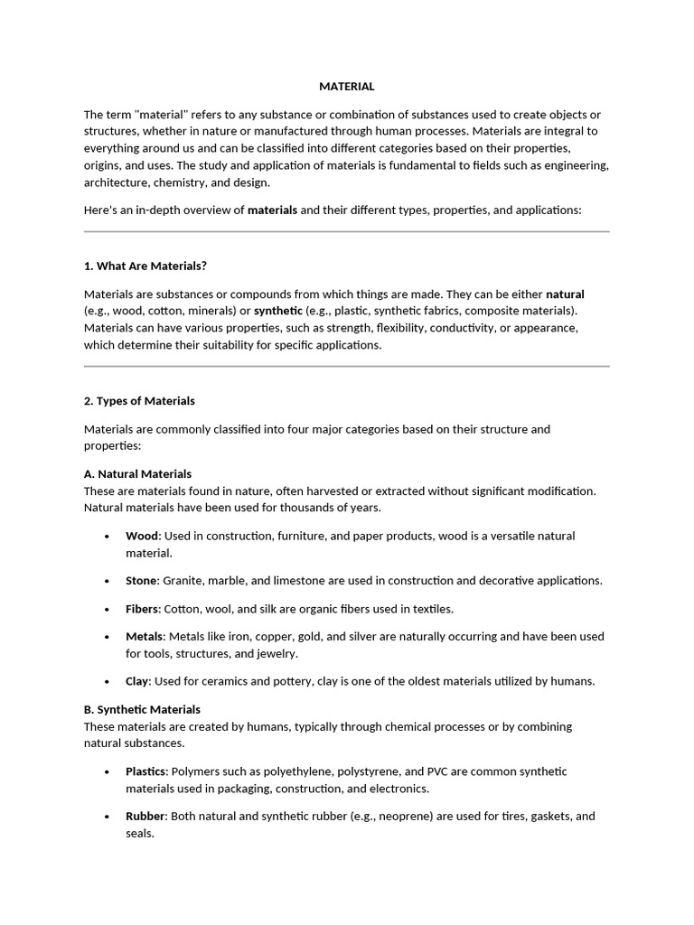 MATERIAL | PDF | Metals | Materials Science