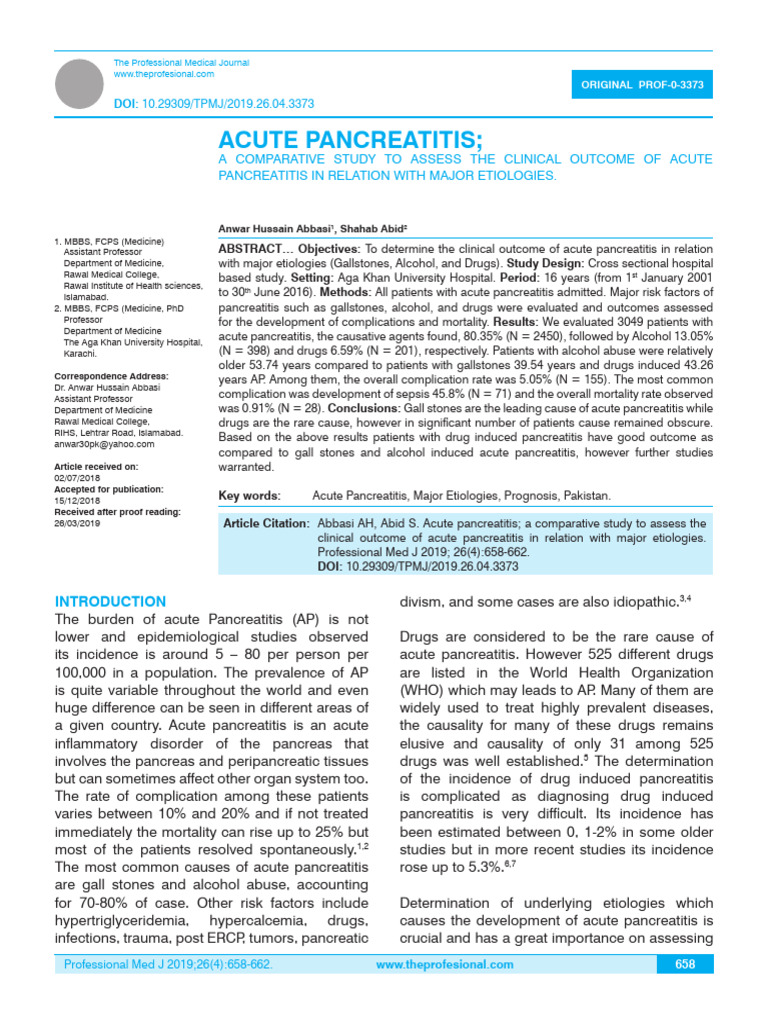 Acute Pancreatitis | PDF | Gallbladder | Exocrine System