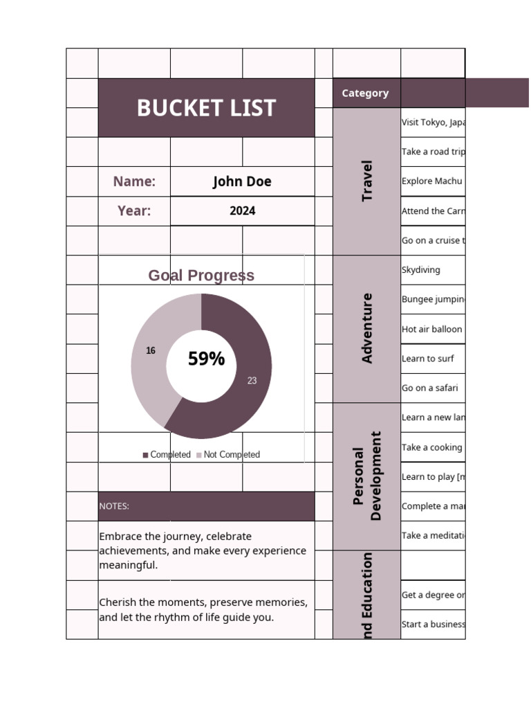 Bucket-List-Template | PDF