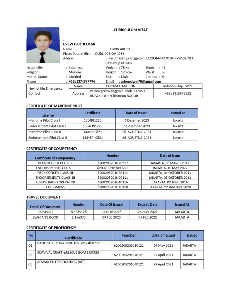 Cv.edwin Arlen.pandu New | PDF | Shipping | Water Transport