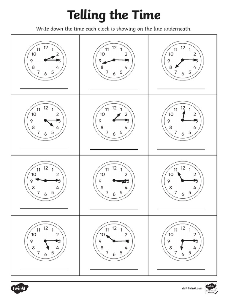 Quarter Past Times Worksheets Ver 1 | PDF