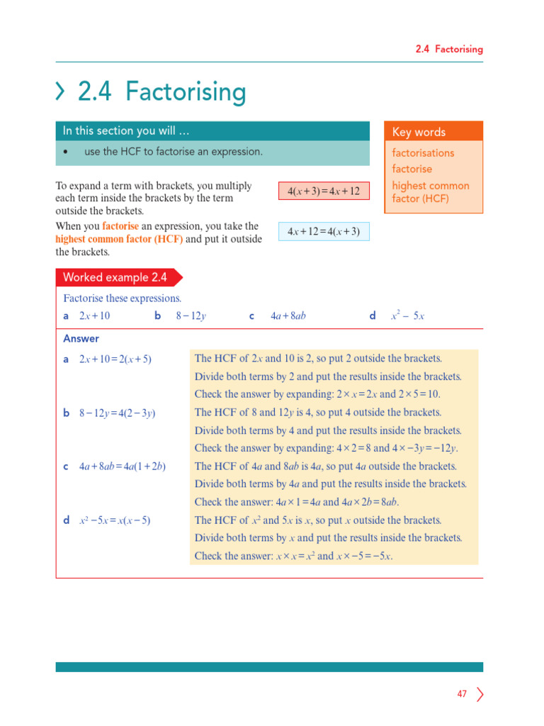 Factorising | PDF | Factorization | Mathematics