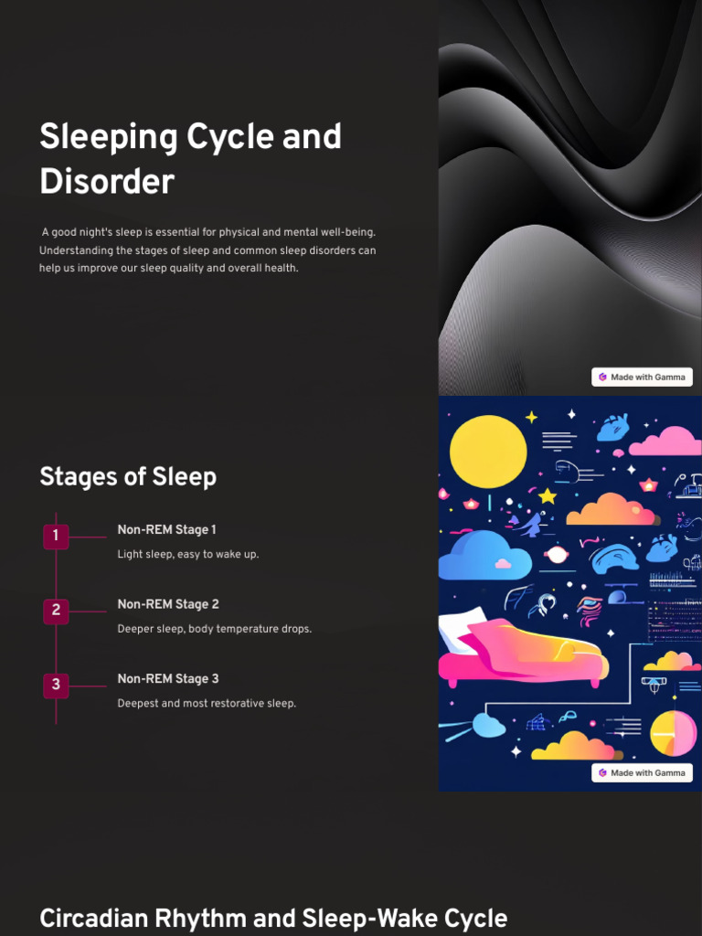 Sleeping Cycle and Disorder | PDF | Sleep | Circadian Rhythm