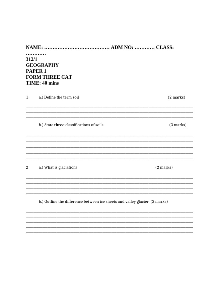 form 3 cat updated | PDF | Natural Sciences | Forms Of Water