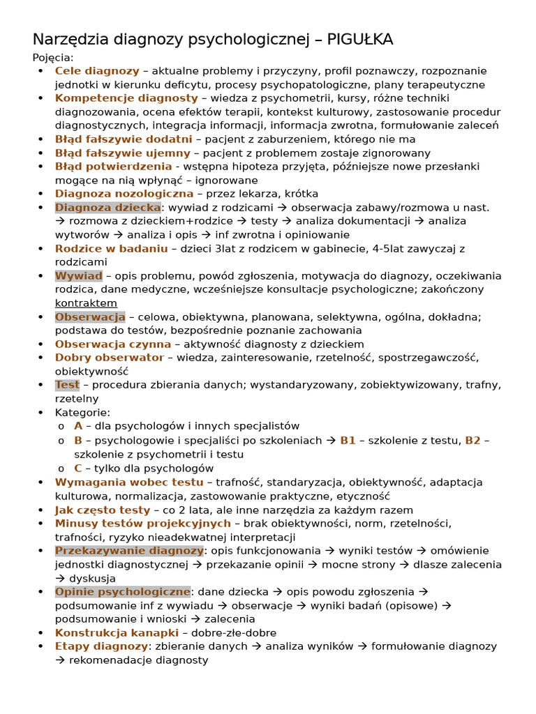 Narzedzia Diagnozy Dzieci I Mlodziezy | PDF