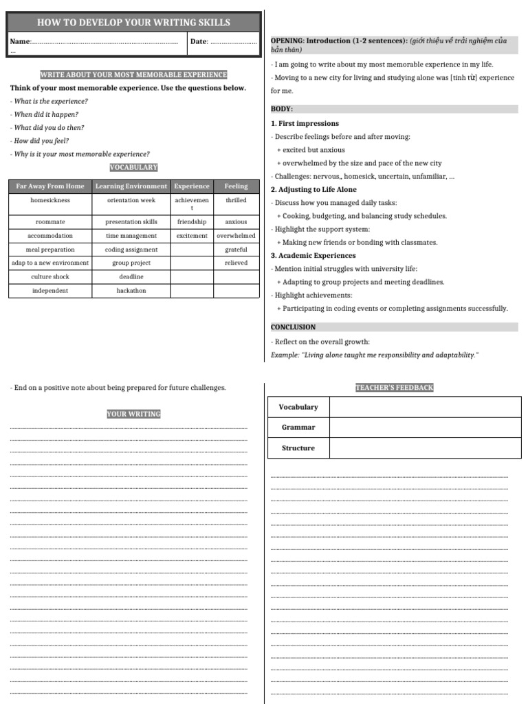 WRI_Memorable Experience | PDF | Learning | Cognition
