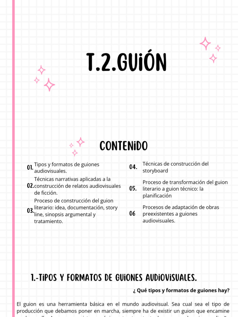 Tipos y Formatos de Guiones Audiovisuales | PDF | Guión