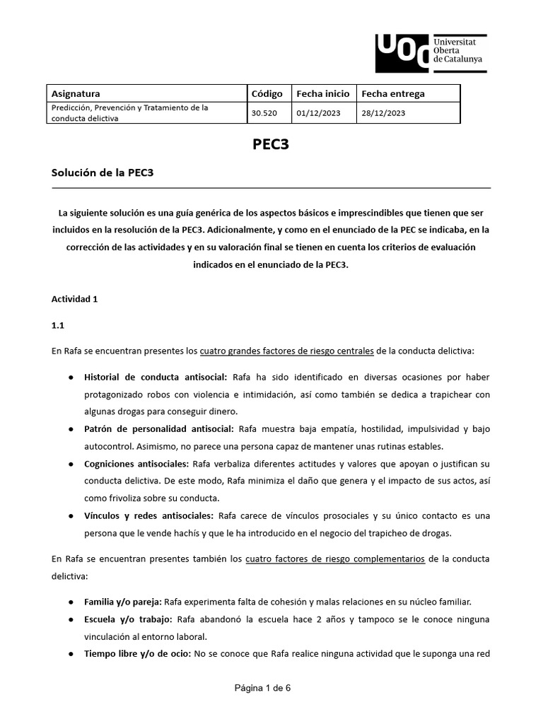 30.520 PEC3 20231 Solución | PDF | Comportamiento | Empatía