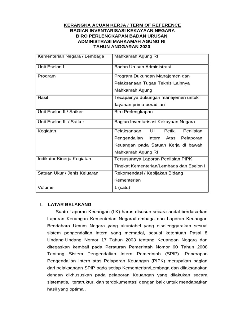 Tor Pipk 2020 | PDF