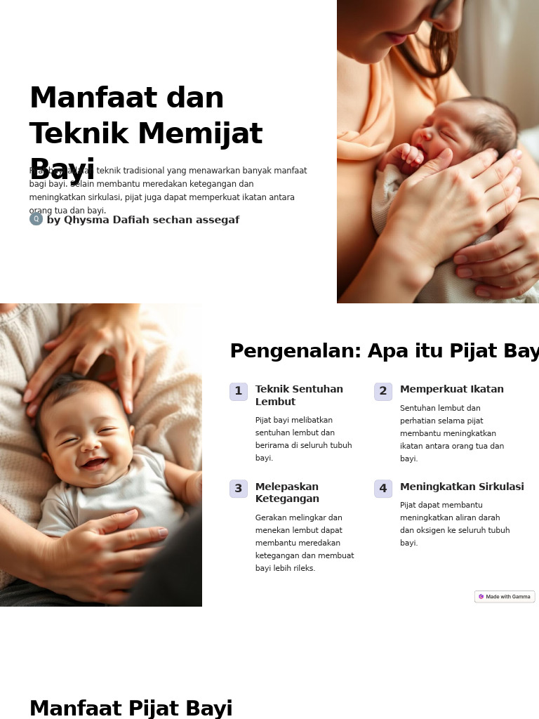 Manfaat Dan Teknik Memijat Bayi | PDF