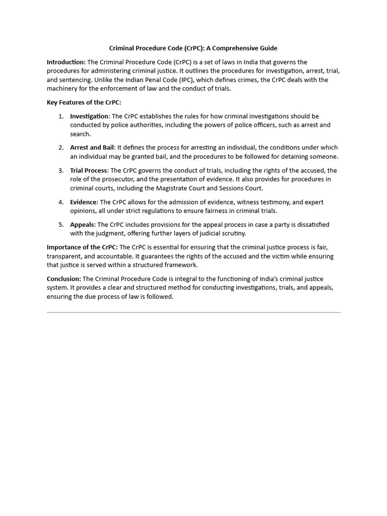 Criminal Procedure Code | PDF