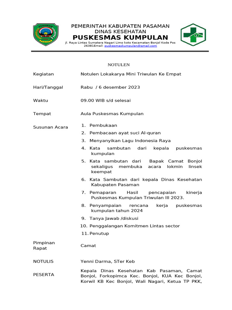 NOTULEN LINSEK Ags | PDF