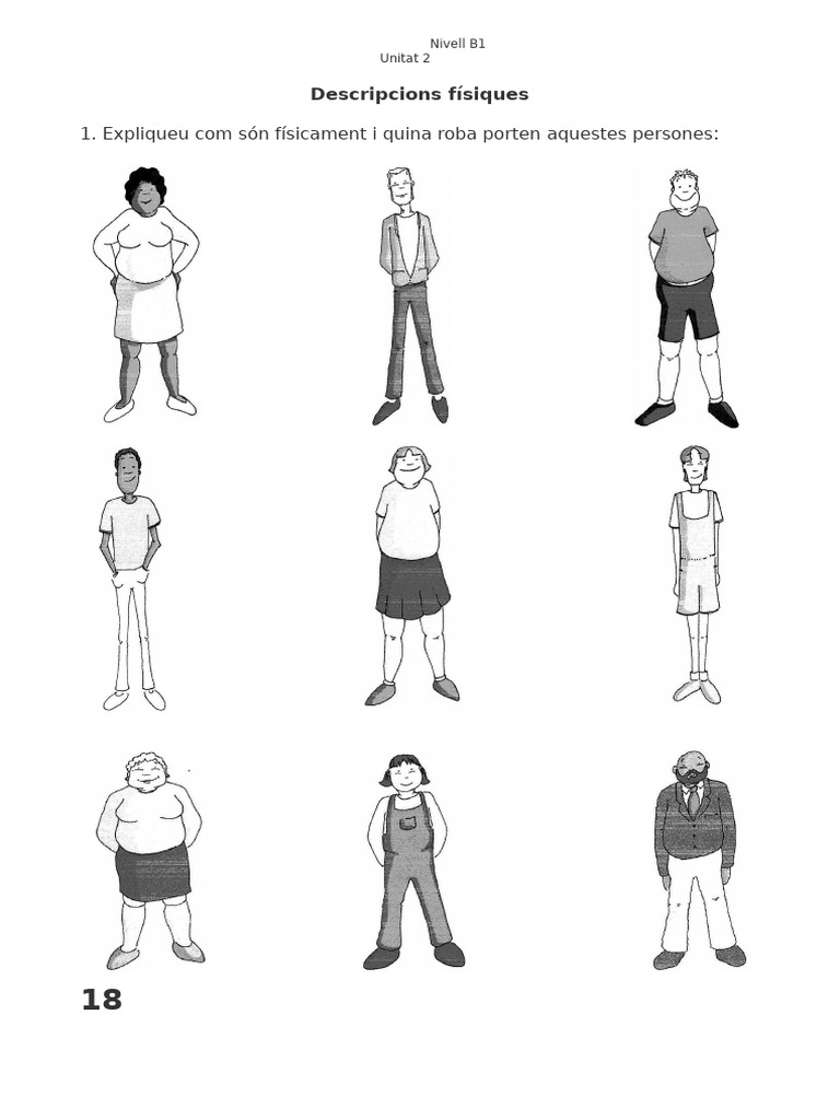 Descripció Física de Persones, Exrc. Oral (Dossier Pral. de B1, Pàg. 18 ...