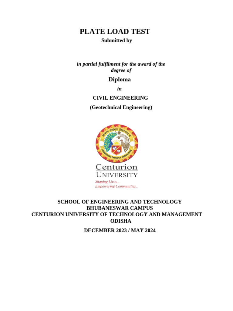 Plate Load Test in Geotechnical Engineering | PDF | Geotechnical ...