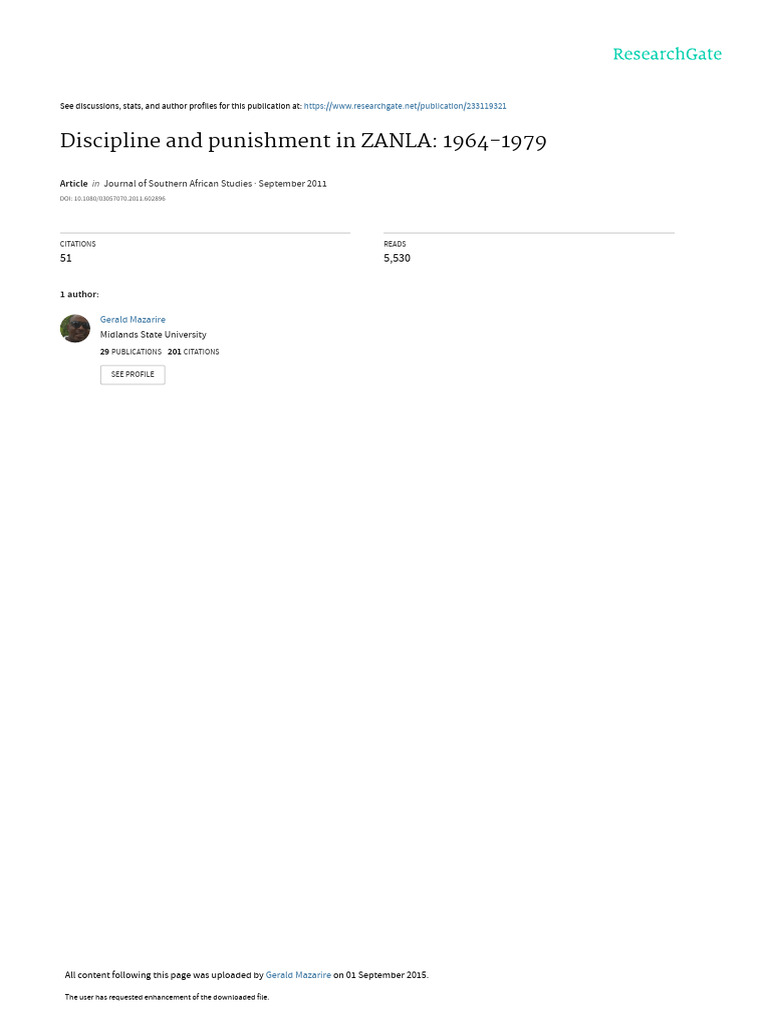 Mazarire Disciplinein ZANLA | PDF | Zimbabwe | Rhodesia