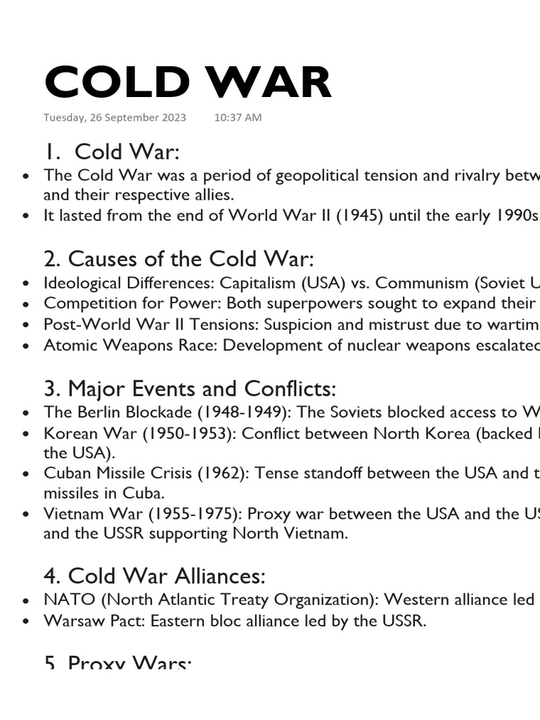 Cold War | PDF | Cold War | Cuban Missile Crisis
