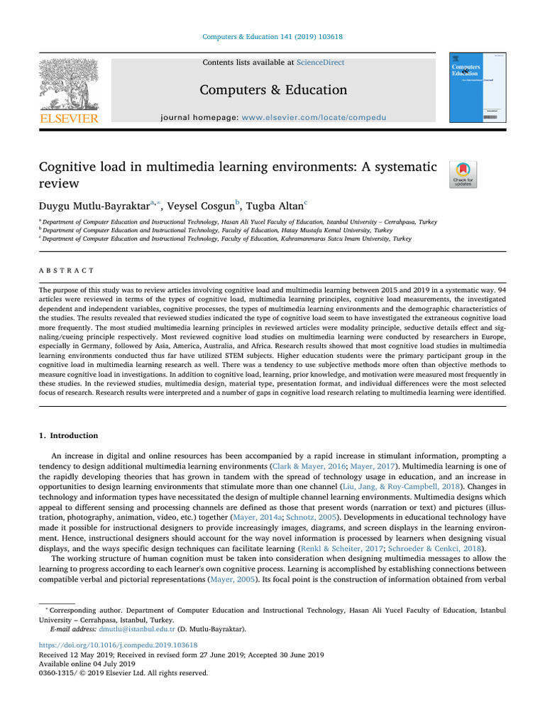 Cognitive Load in Multimedia r2 (1) | PDF | Cognitive Science | Cognitive Psychology