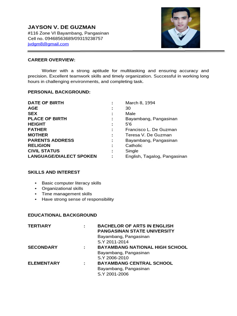 JAYSON resume 2025 | PDF