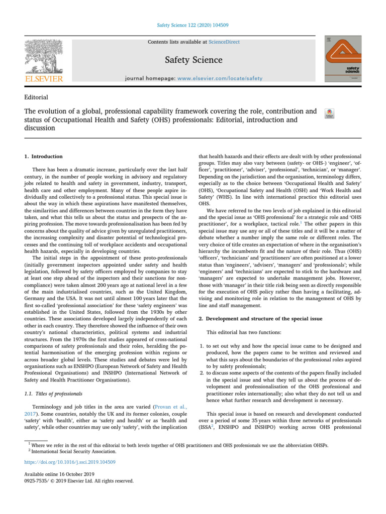 The Evolution of A Global, Professional Capability Framework Covering ...