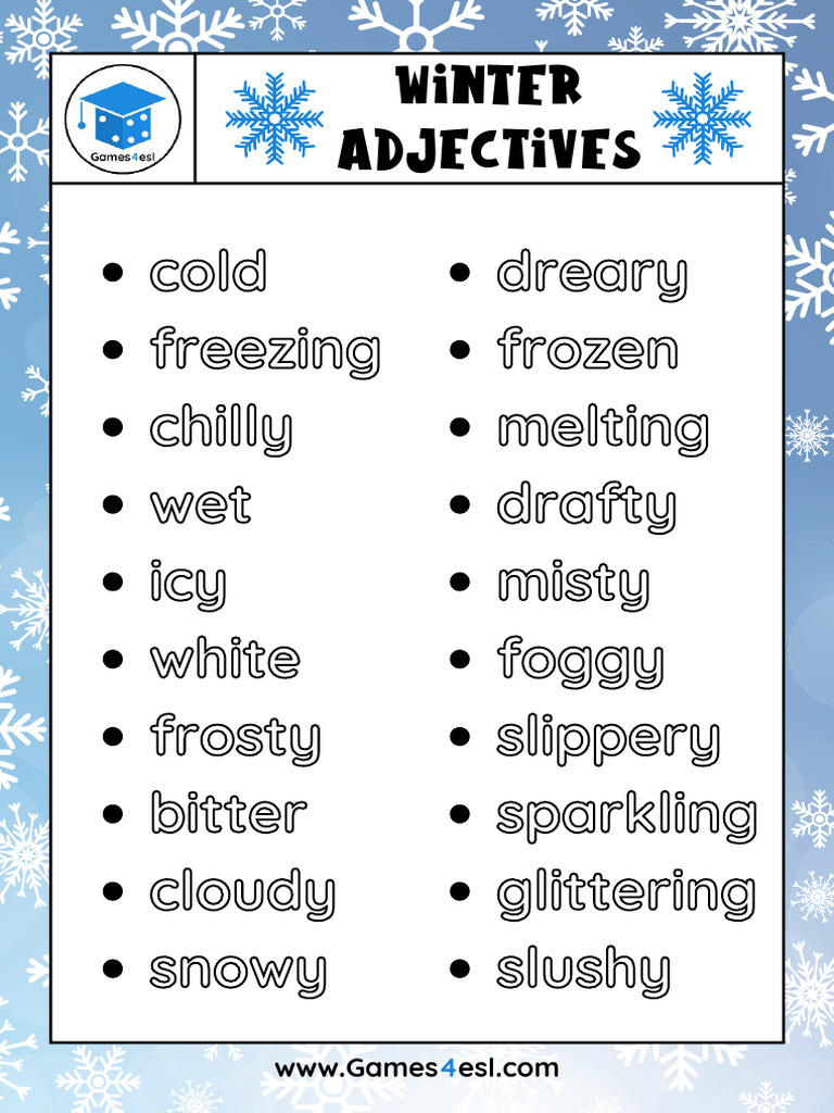 Winter-Adjectives | PDF