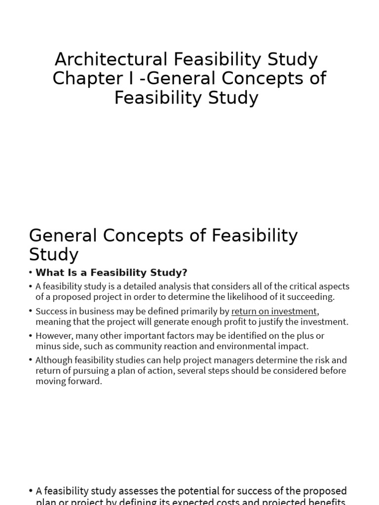 Presentation1 Introduction To Feasibility Study | PDF | Feasibility Study | Risk