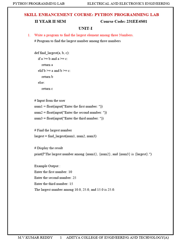 PP_LAB_MANUAL_UNIT_1 | PDF | Computer Programming | Software Engineering
