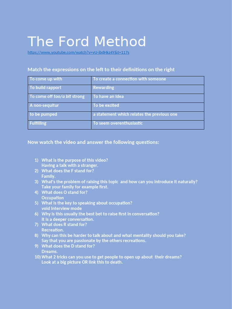 The Ford Method listening (2) | PDF