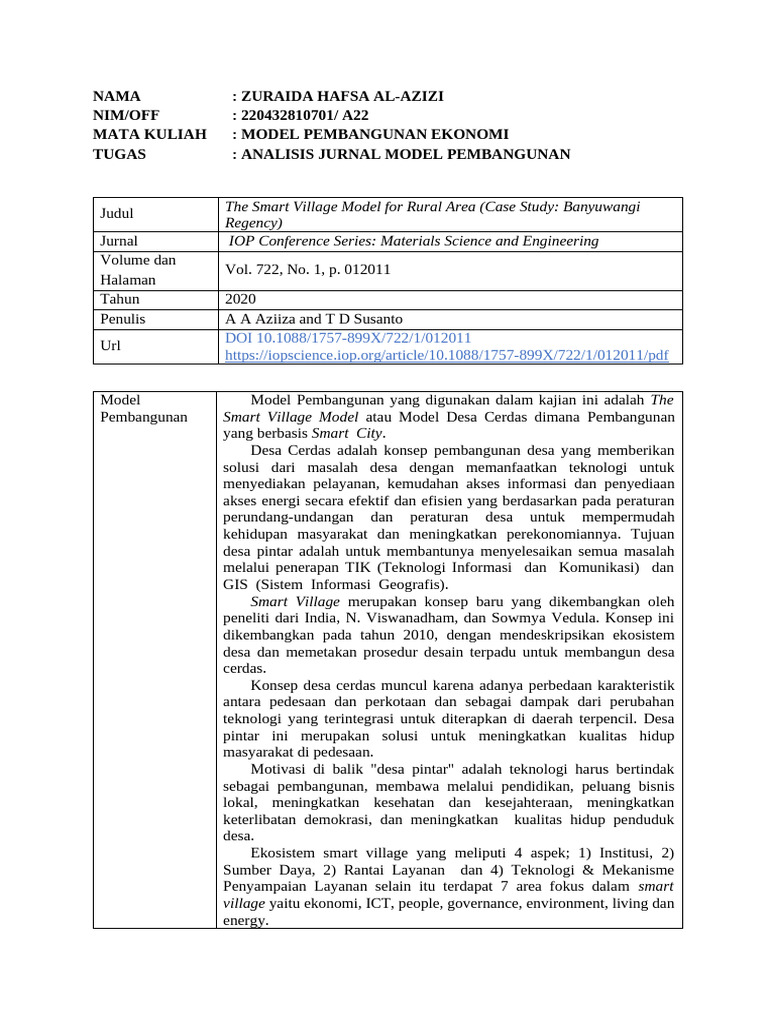 Revisi Artikel Presentasi-Zuraida Hafsa Al-Azizi (220432810701) | PDF