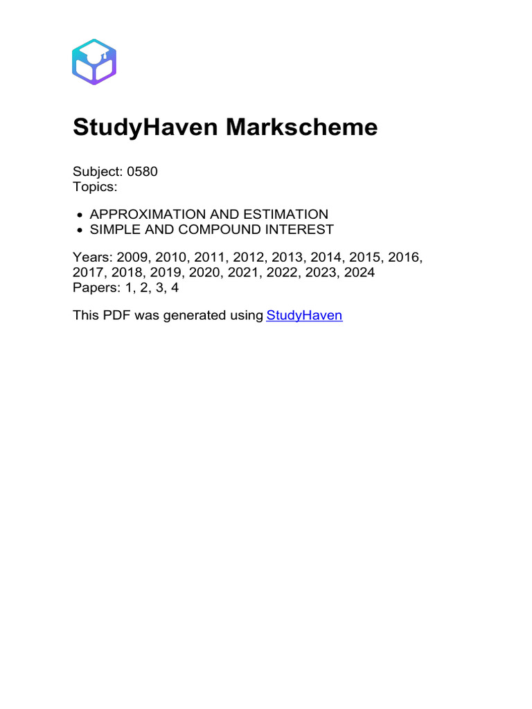 IGCSE Maths Markscheme Guide | PDF