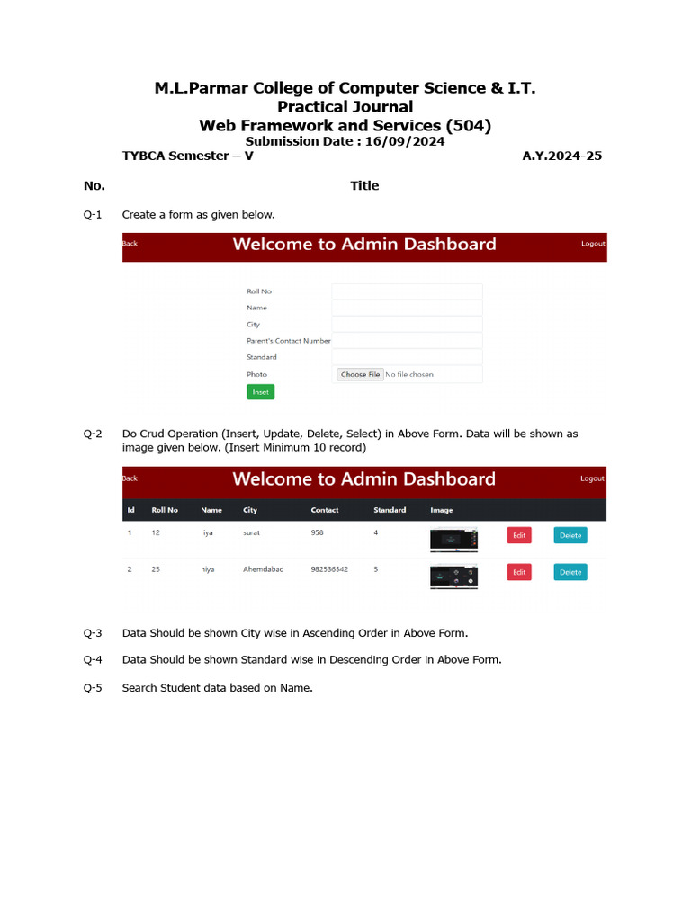 WFS Practical Journal | PDF