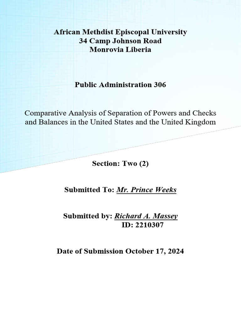 Comparative Analysis of Governance Systems | PDF | Separation Of Powers ...