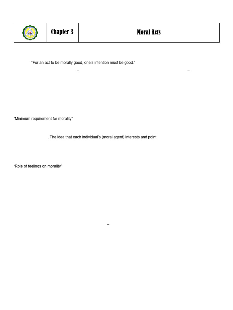 GECC 104 Ethics Chapter 3 | PDF | Morality | Philosophical Theories