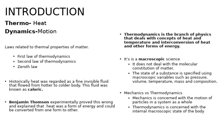 Thermodynamics Introduction | PDF