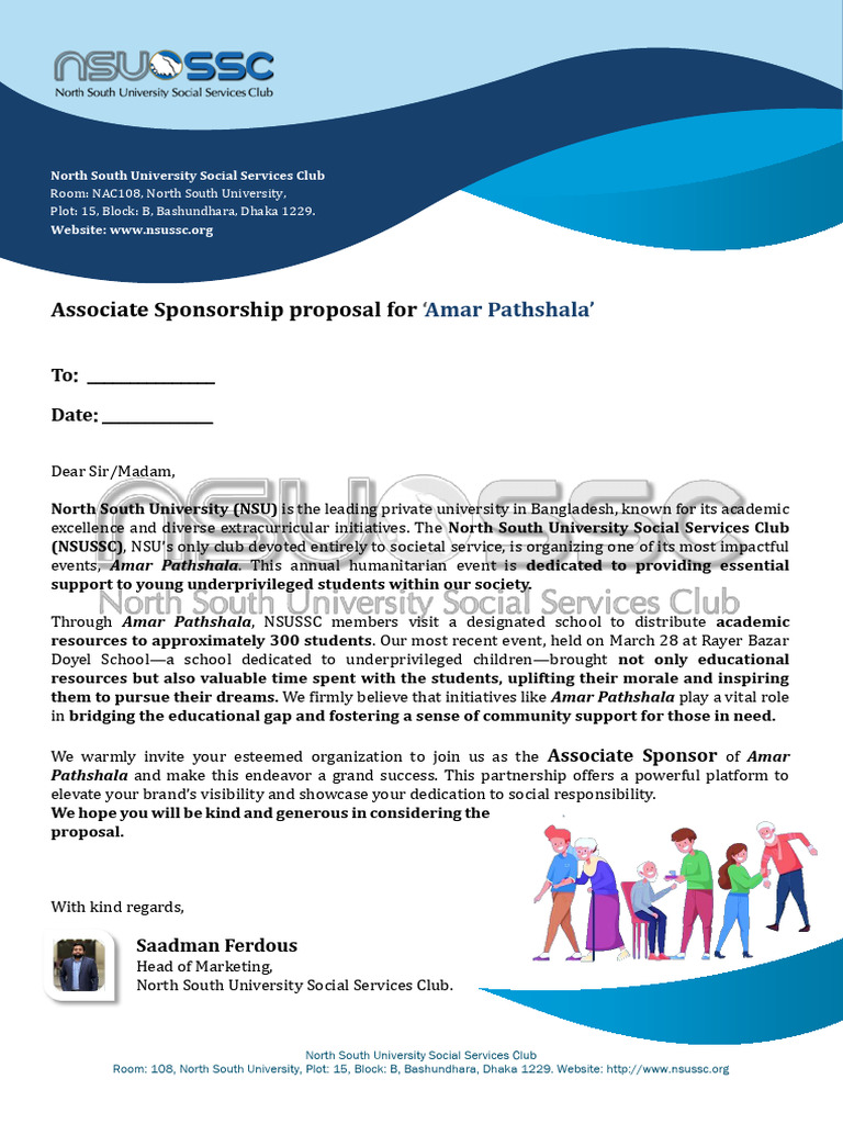 Amar Pathshala Associate Sponsorship Proposal Letter Nov24 | PDF