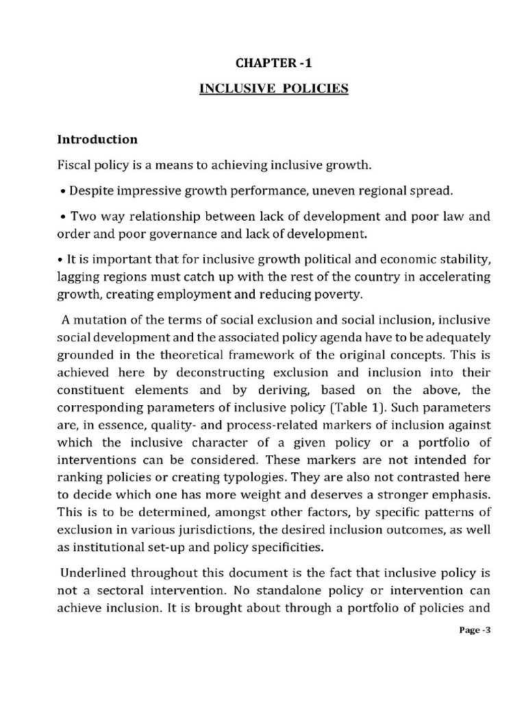 Inclusive Policy | PDF