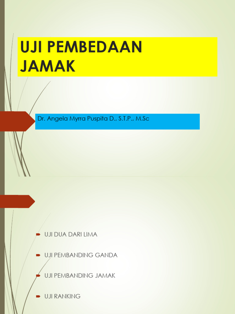 Uji Pembeda Jamak dalam Analisis Sensori | PDF