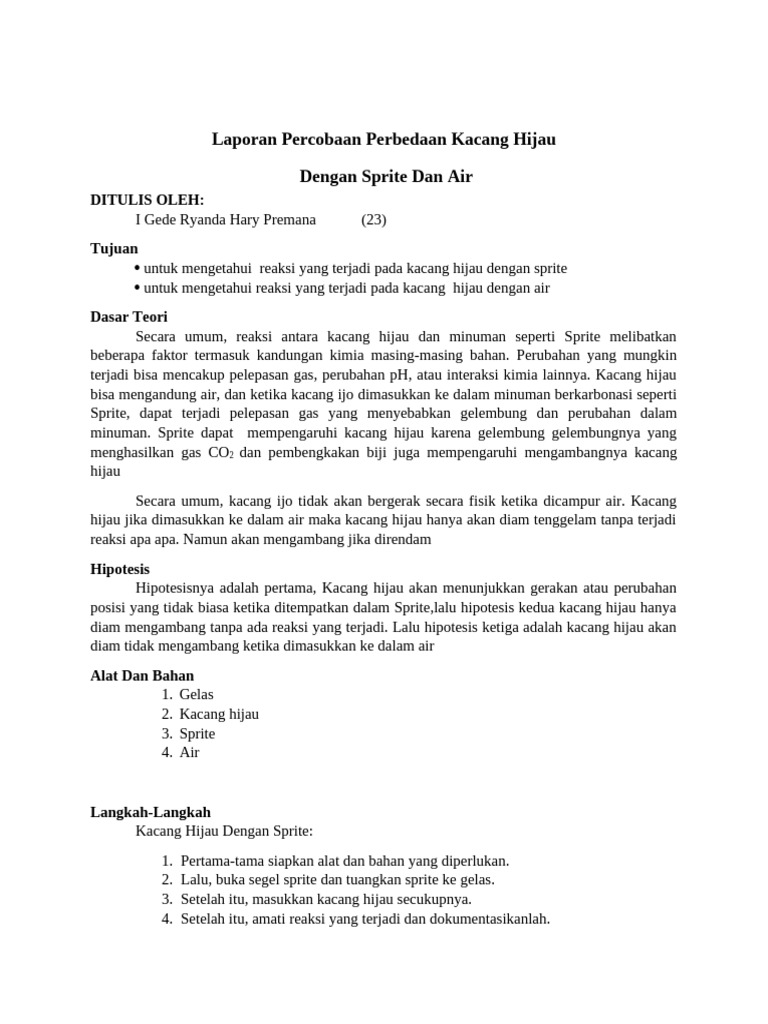 Laporan Kimia Laju Reaksi | PDF