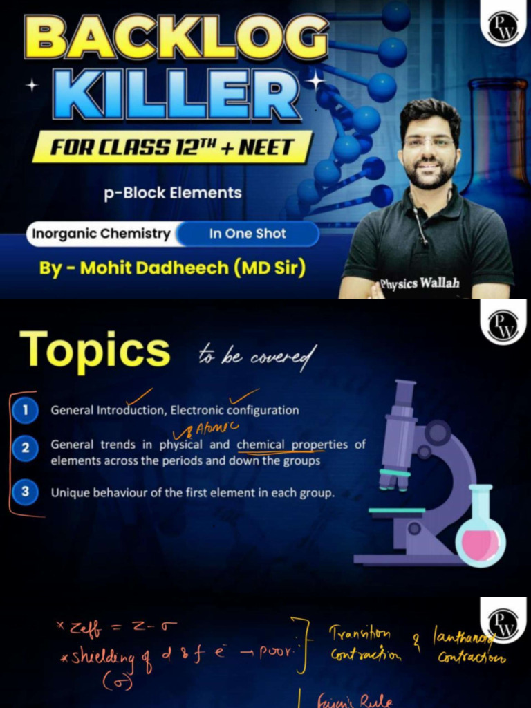 The P-Block Elements (Part-02) Class Notes Backlog Killer Series For ...